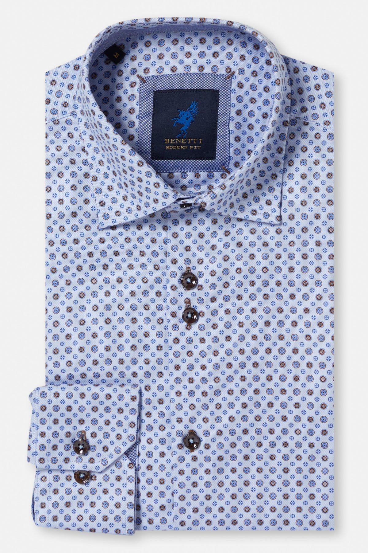 Benetti Taunton Long Sleeve Shirt - Brown | TRM – TRM Clothing